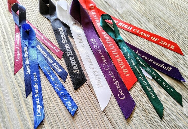 School Graduation Printed Personalized Ribbons All Colors - Etsy