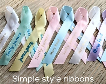 Baby Shower Personalized Printed Ribbons 3/8 Inches Wide - Etsy
