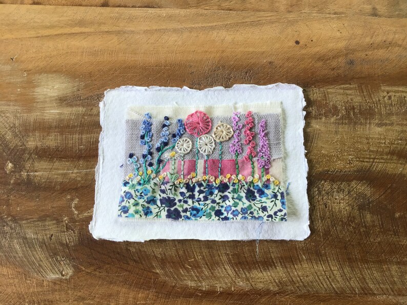 Miniature Hand Embroidered Collage Floral Garden Picture - Etsy