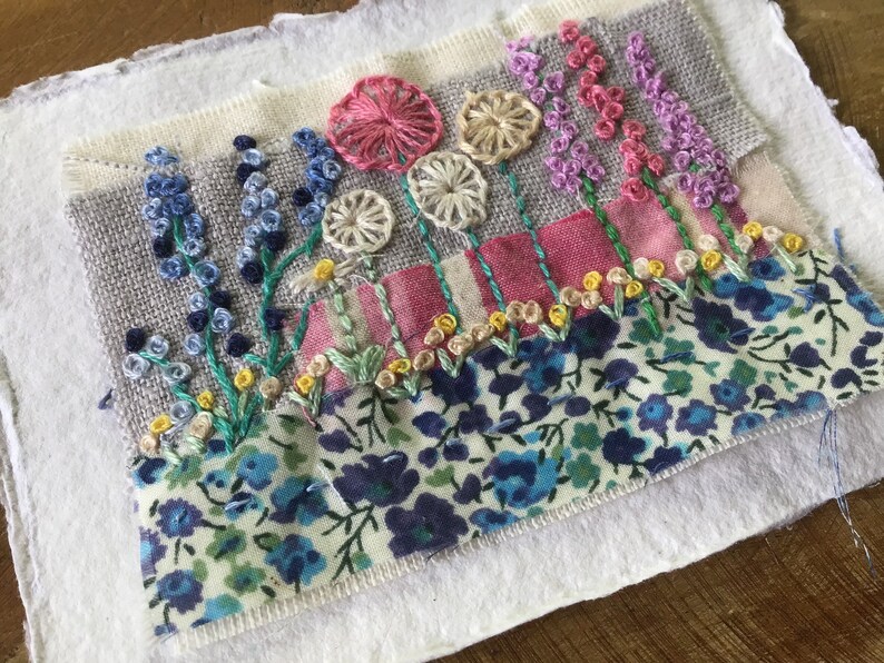 Miniature Hand Embroidered Collage Floral Garden Picture - Etsy