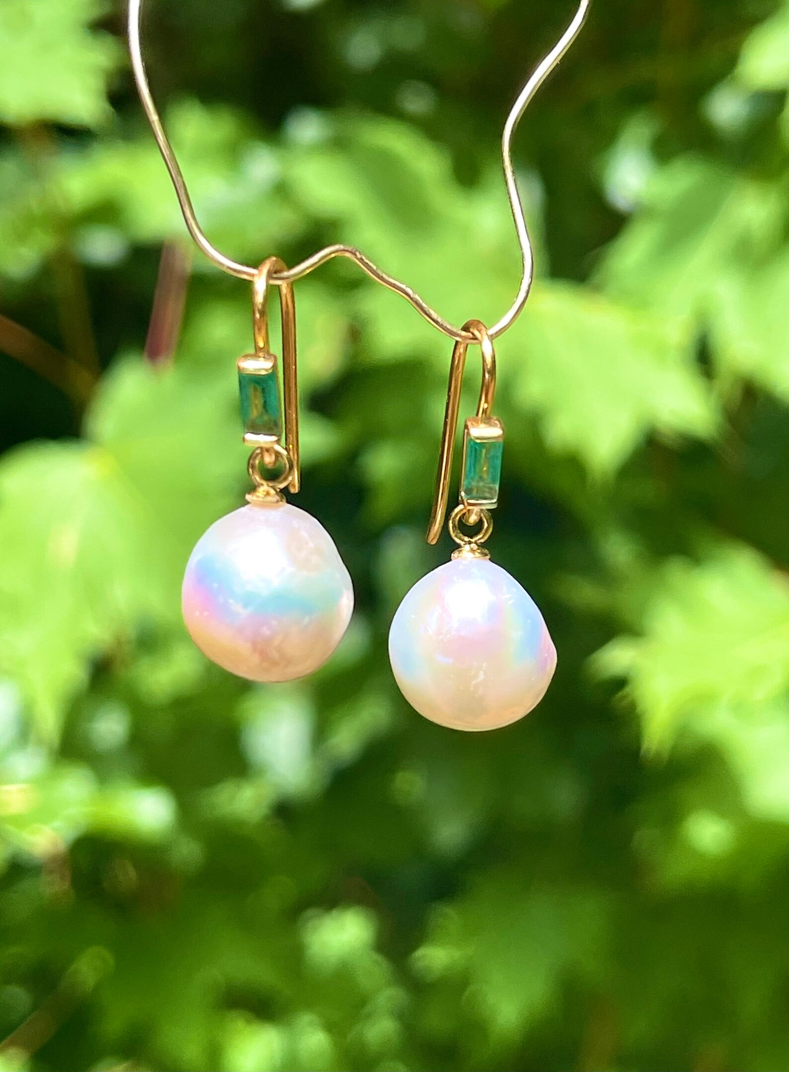 Aurora Edison Pearl Drop Earrings Gemstone and Pearl Earrings - Etsy