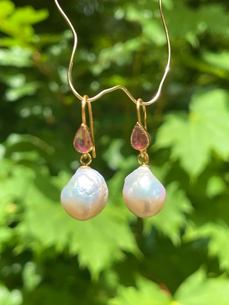 Aurora Edison Pearl Drop Earrings Gemstone and Pearl Earrings - Etsy