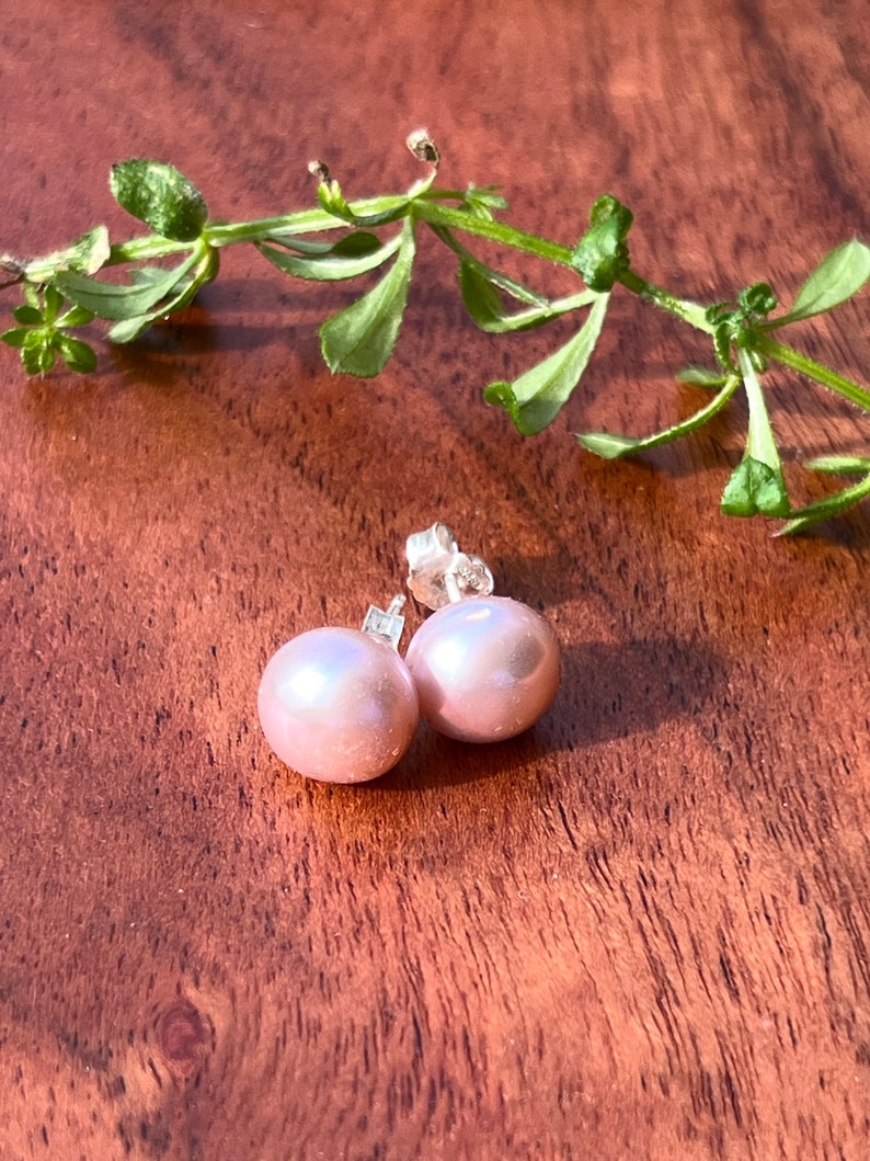 Pearl Stud Earrings Pink Pearl Studs Pearl Earrings Purple - Etsy