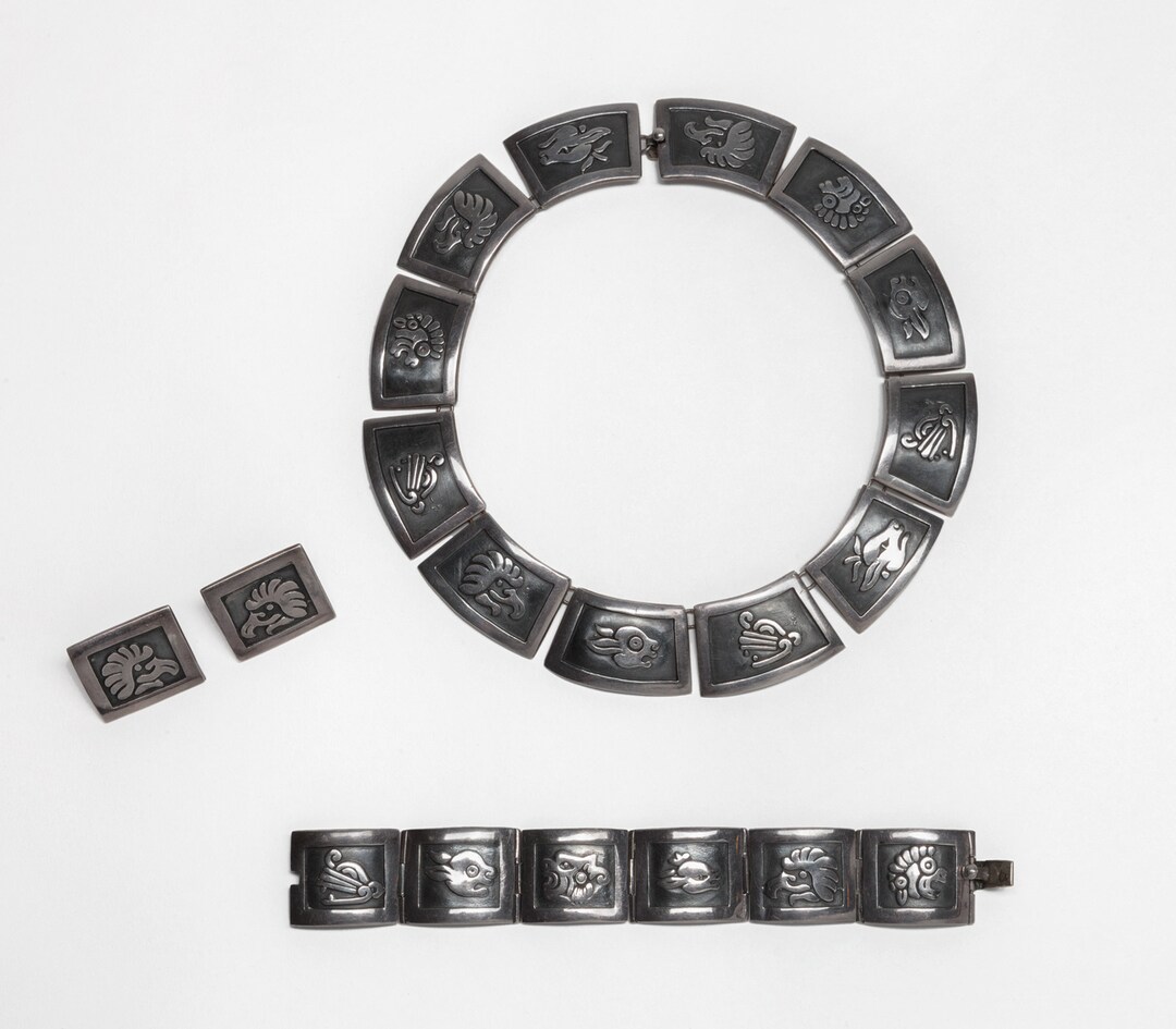 Aztec Inspired Jewelry Set, C. 1950 by Gerardo Lopez - Etsy