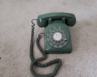 Green rotary phone | Etsy