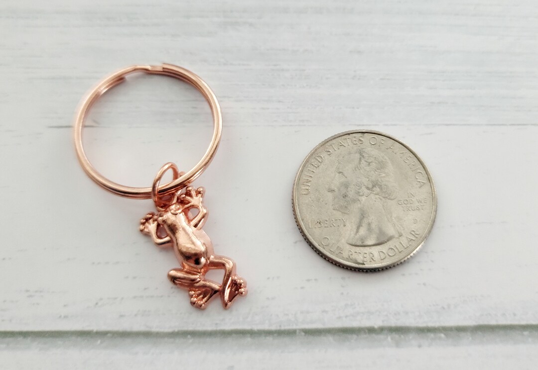 Rose Gold Tone Frog Key Chain - Etsy