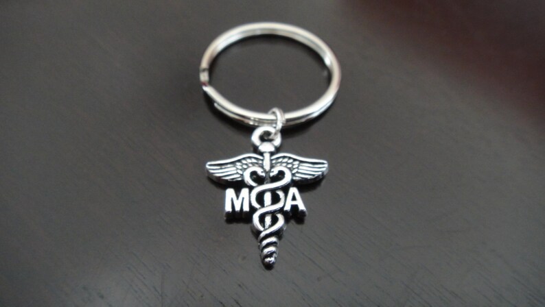 MA Keychain - MA Key Chain - MA Gift - Medical Assistant Caduceus ...