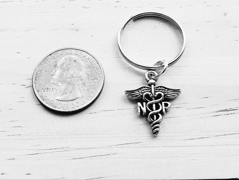 NP Keychain - NP Key Chain - NP Gift - Nurse Practioner Caduceus ...