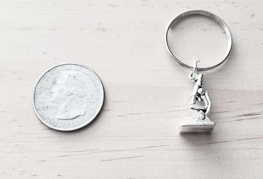 Microscope Keychain - Microscope Key Chain - Microscope Gift - Lab ...