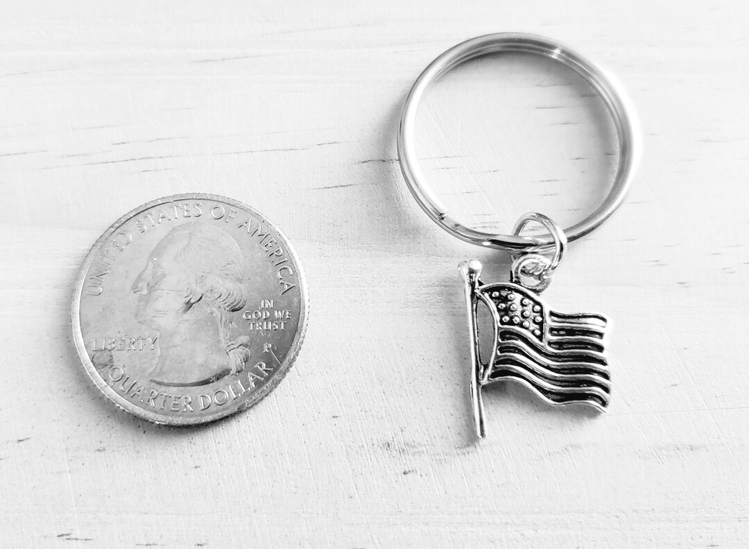 USA Flag Keychain - American Flag Key Chain - USA Gift - USA Key Chain ...
