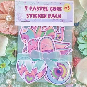 9 Pastel Gore Aesthetic Sticker Pack Creepy Kawaii - Etsy