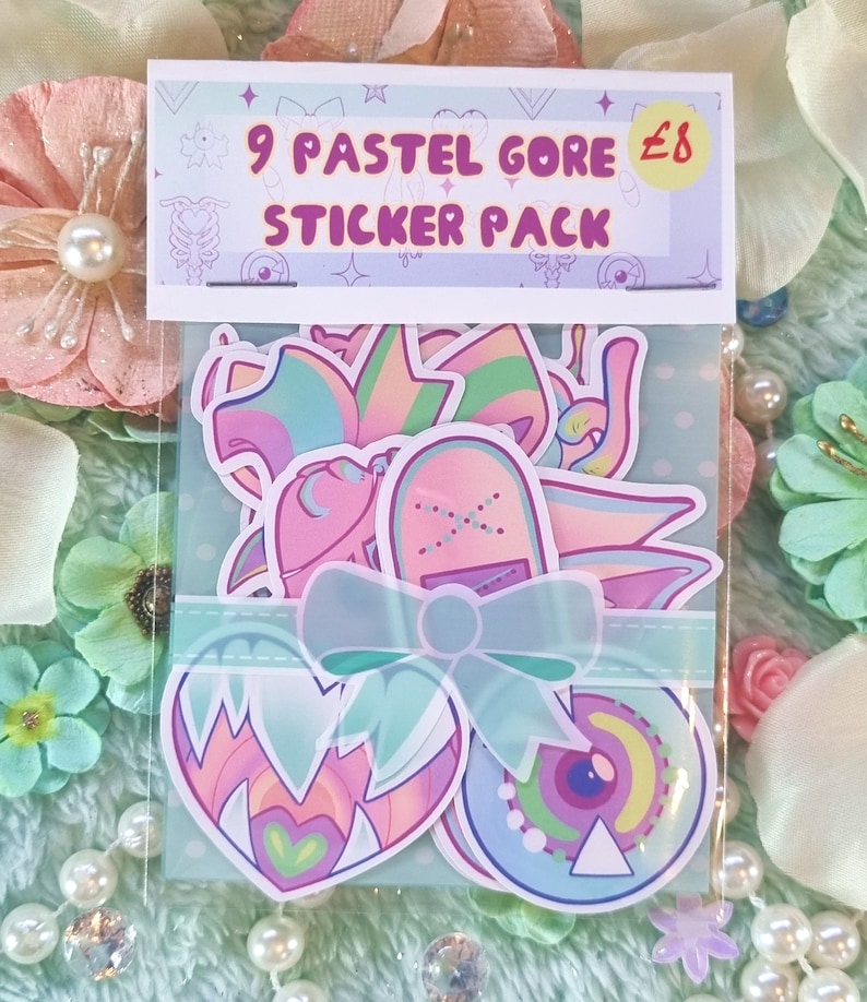 9 Pastel Gore Aesthetic Sticker Pack Creepy Kawaii - Etsy