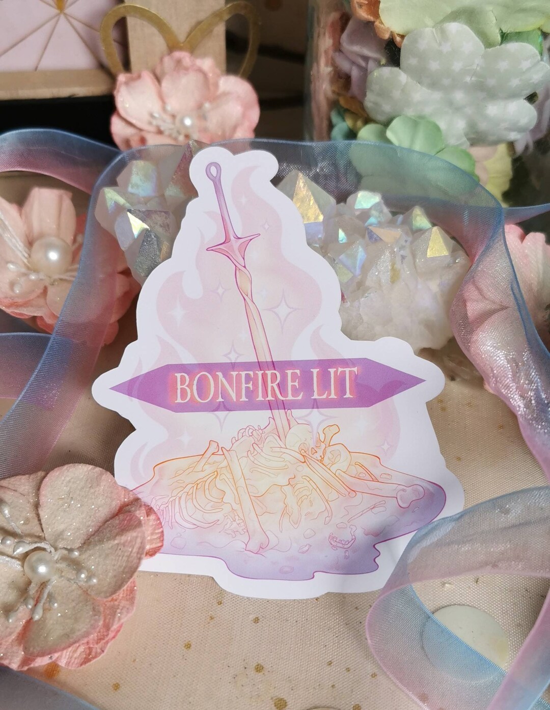 Pastel Bonfire Lit Sticker - Etsy