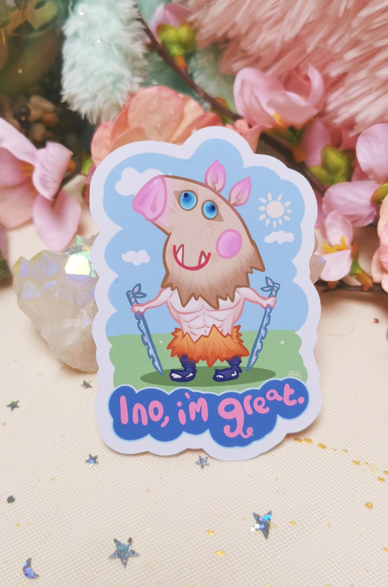 Peppa pig Inosuke sticker | Etsy