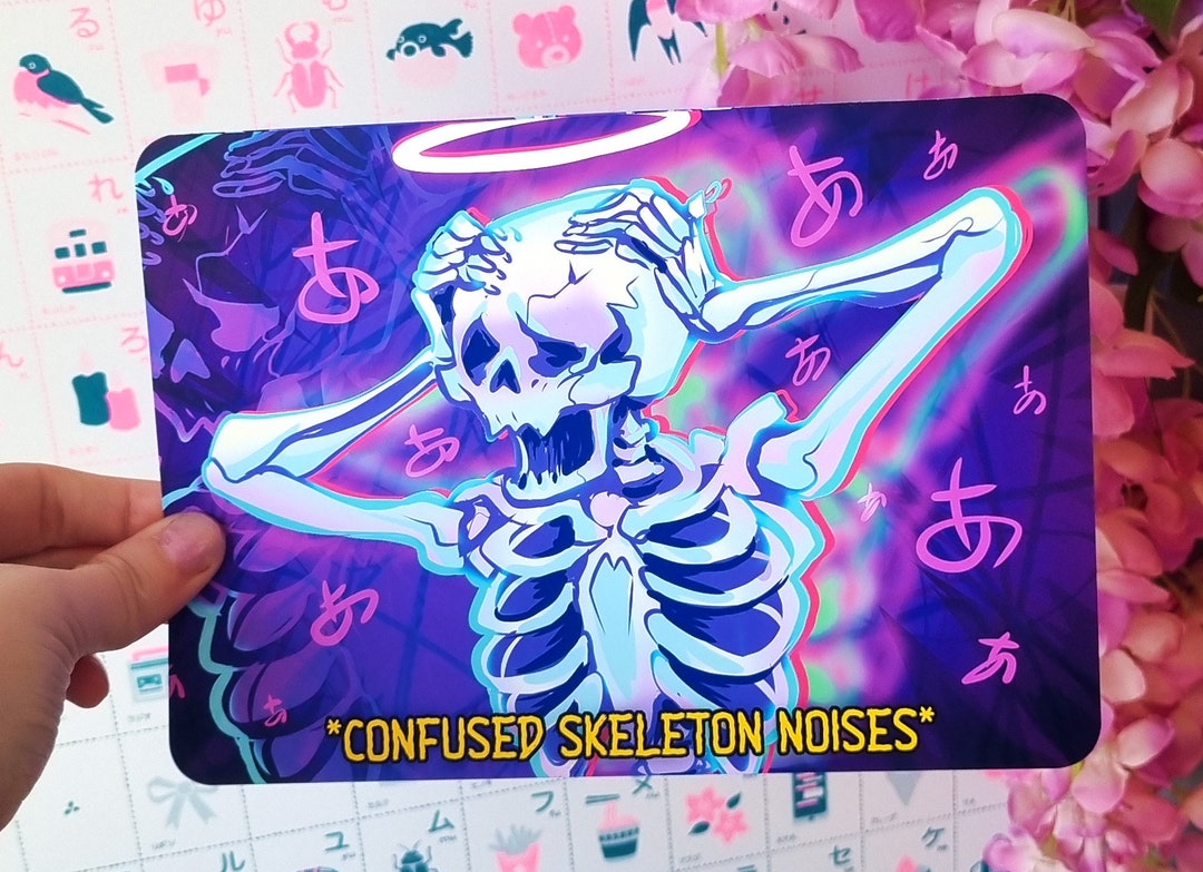 Confused Skeleton Noises [meme Redraw] Art Print A5/A4/A3 - Etsy
