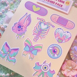 9 Pastel Gore Aesthetic Sticker Pack Creepy Kawaii - Etsy
