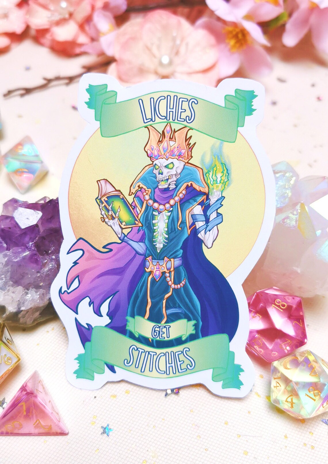 Dnd 'liches Get Stitches' Lich Sticker Dungeons and - Etsy