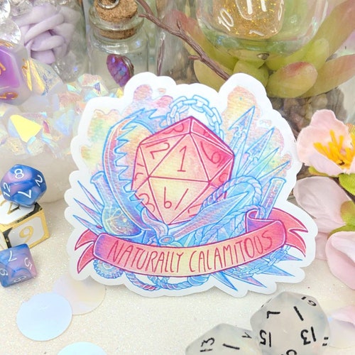 D&D Pastel Watercolour Nat1 D20 Stickers Dnd Dungeons and - Etsy