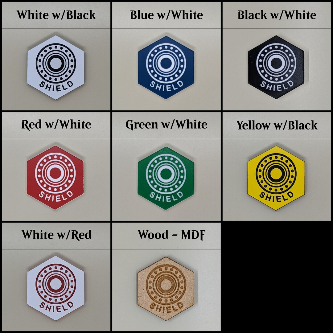 Shield (v4) Token(s) - | Plastic | Laser Engraved | Magic the Gathering ...