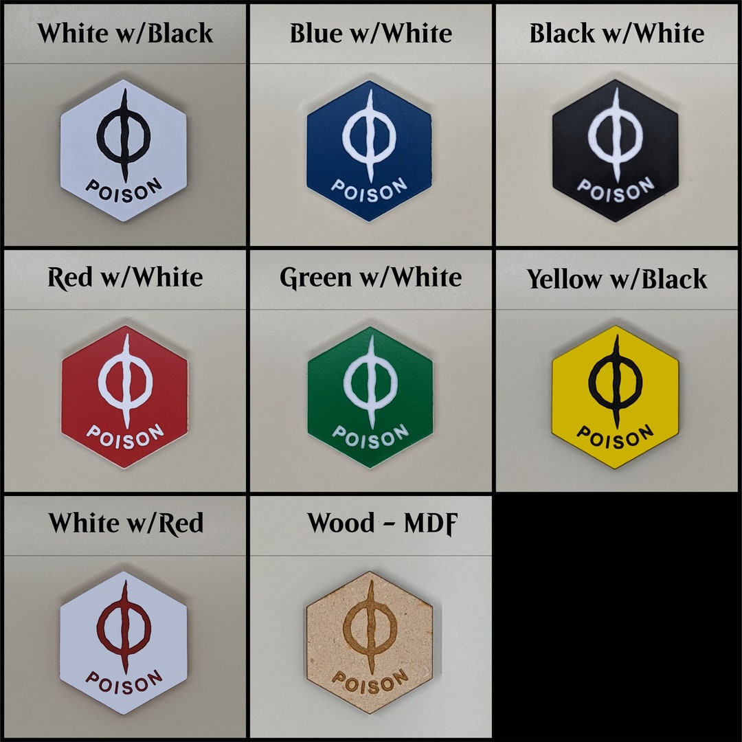 Poison (v1) Token(s) - | Plastic | Laser Engraved | Magic the Gathering ...