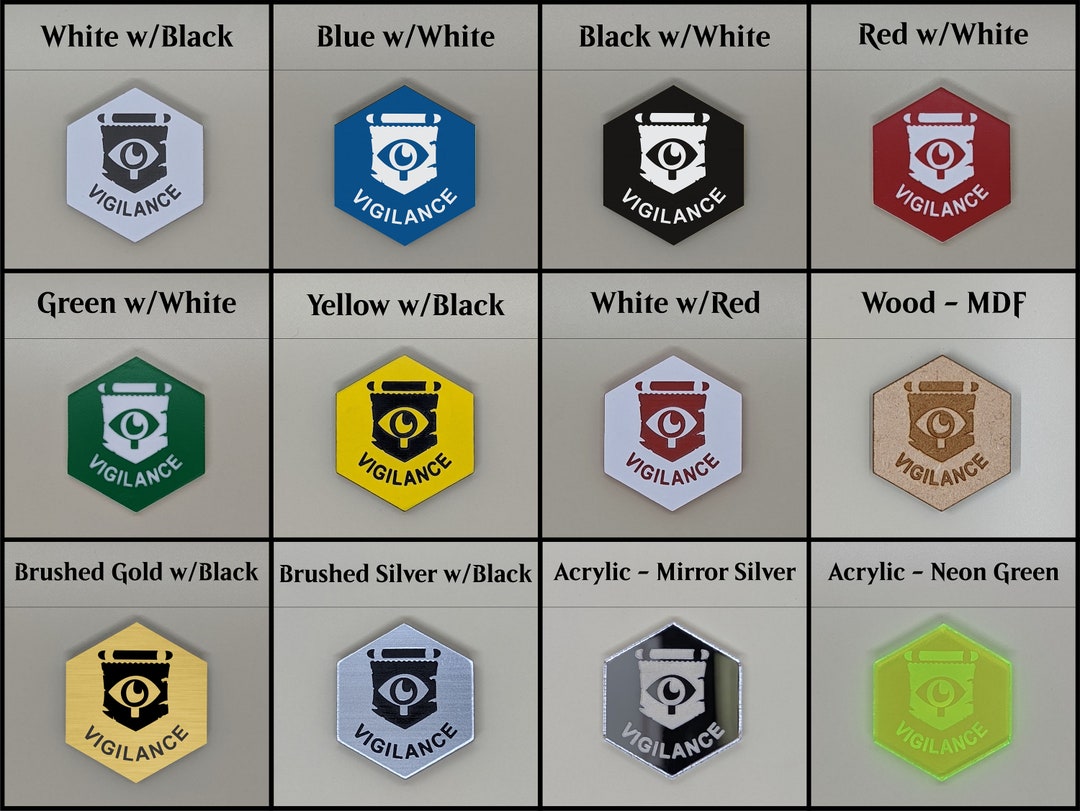 Vigilance (v1) Token(s) - | Laser Engraved | Magic the Gathering (mtg ...