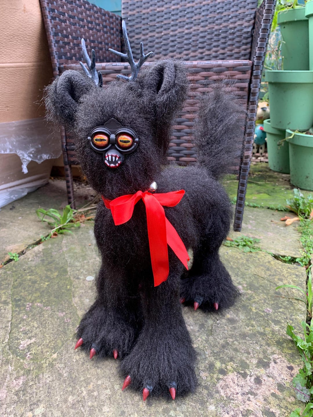 Small Cryptid Fox Creature With 3D Printed Feet and Antlers Ready to Go ...