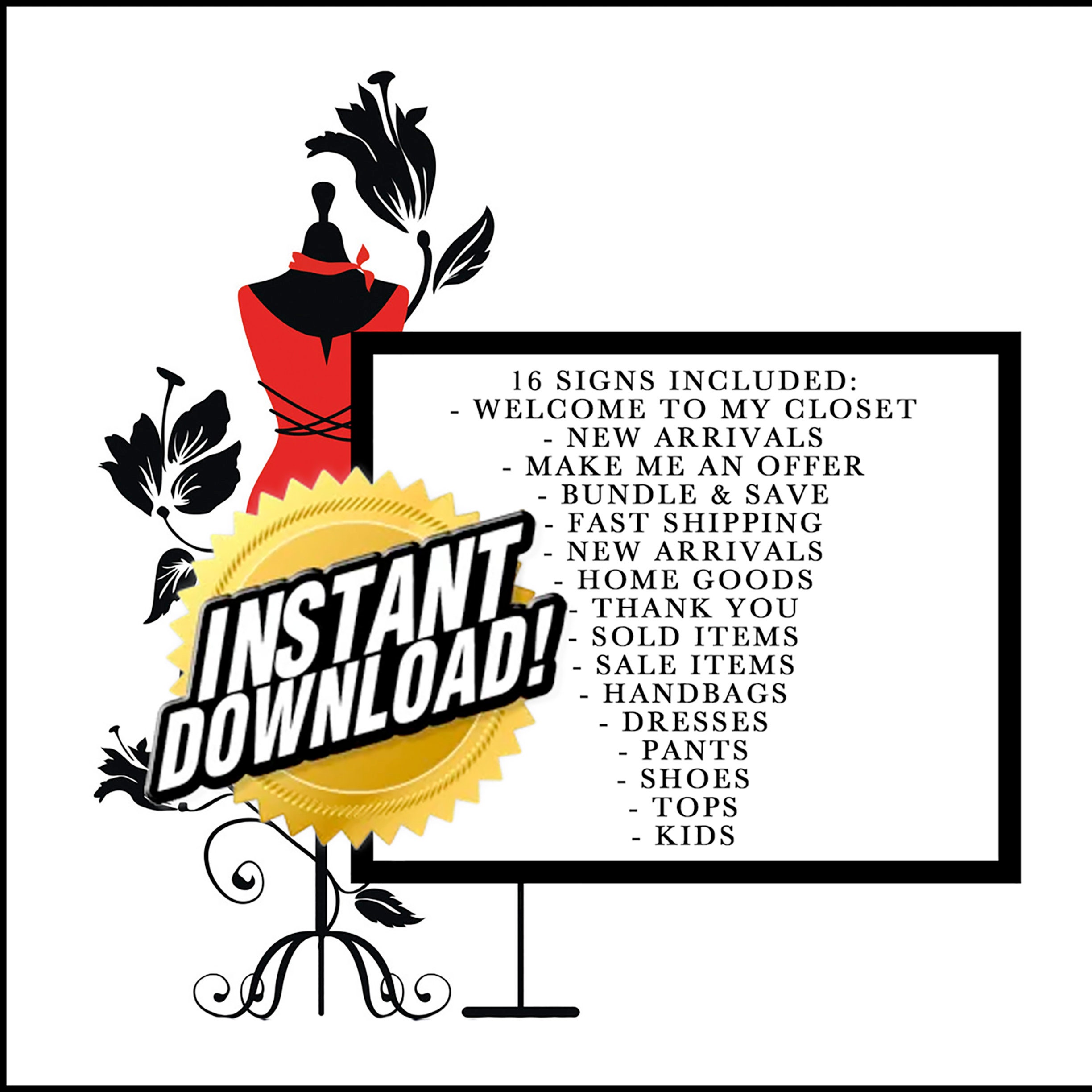 Poshmark Closet Signs, Poshmark Branding Signs, Poshmark Graphics, Posh ...