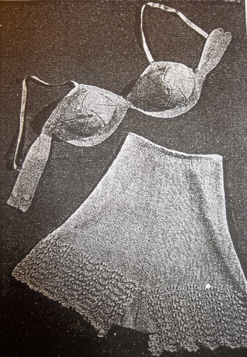 Brassiere and Knickers Knitting Pattern - an Underwear Set Knitted in ...