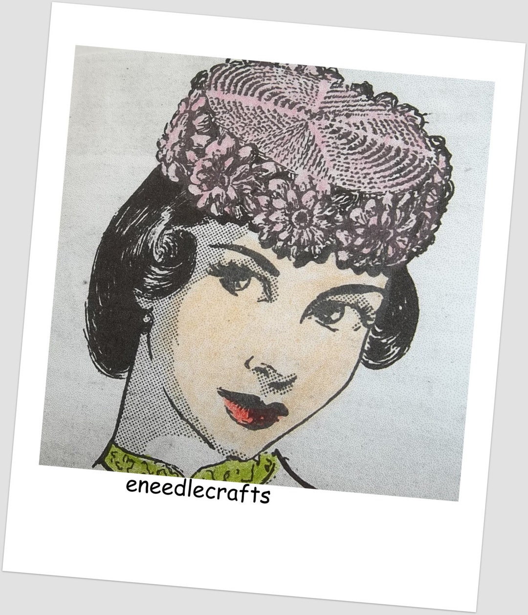 Vintage Crocheted Pill-box Hat Pattern - Accented With Crocheted ...
