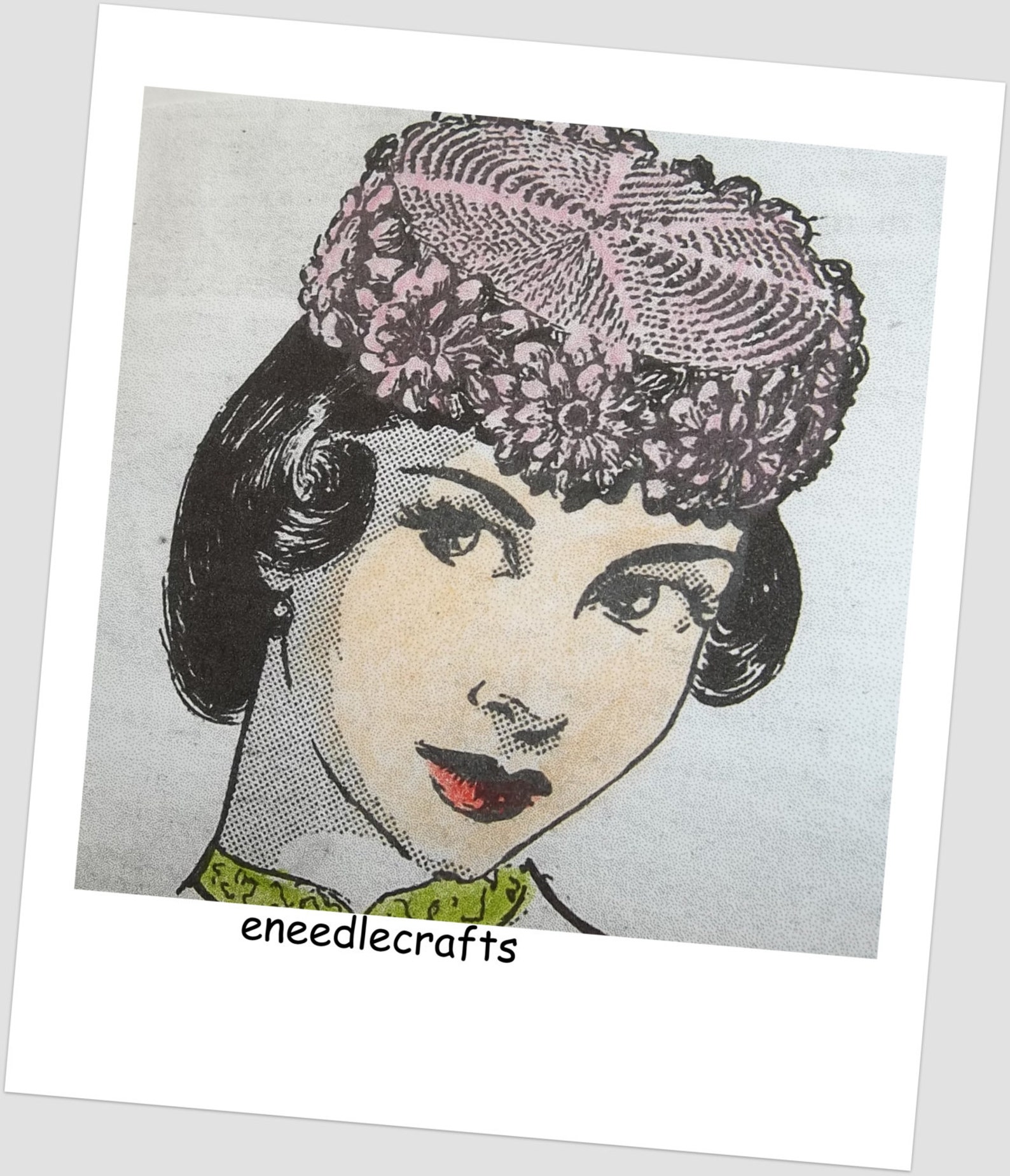 Vintage Crocheted Pill-box Hat Pattern - Accented With Crocheted ...