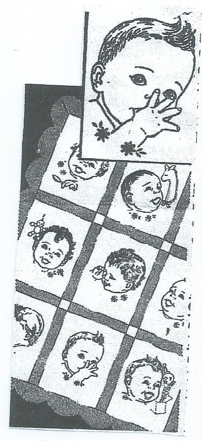 9 Baby Motifs - Quilt Patterns - Baby Faces to Embroider - on Instant ...