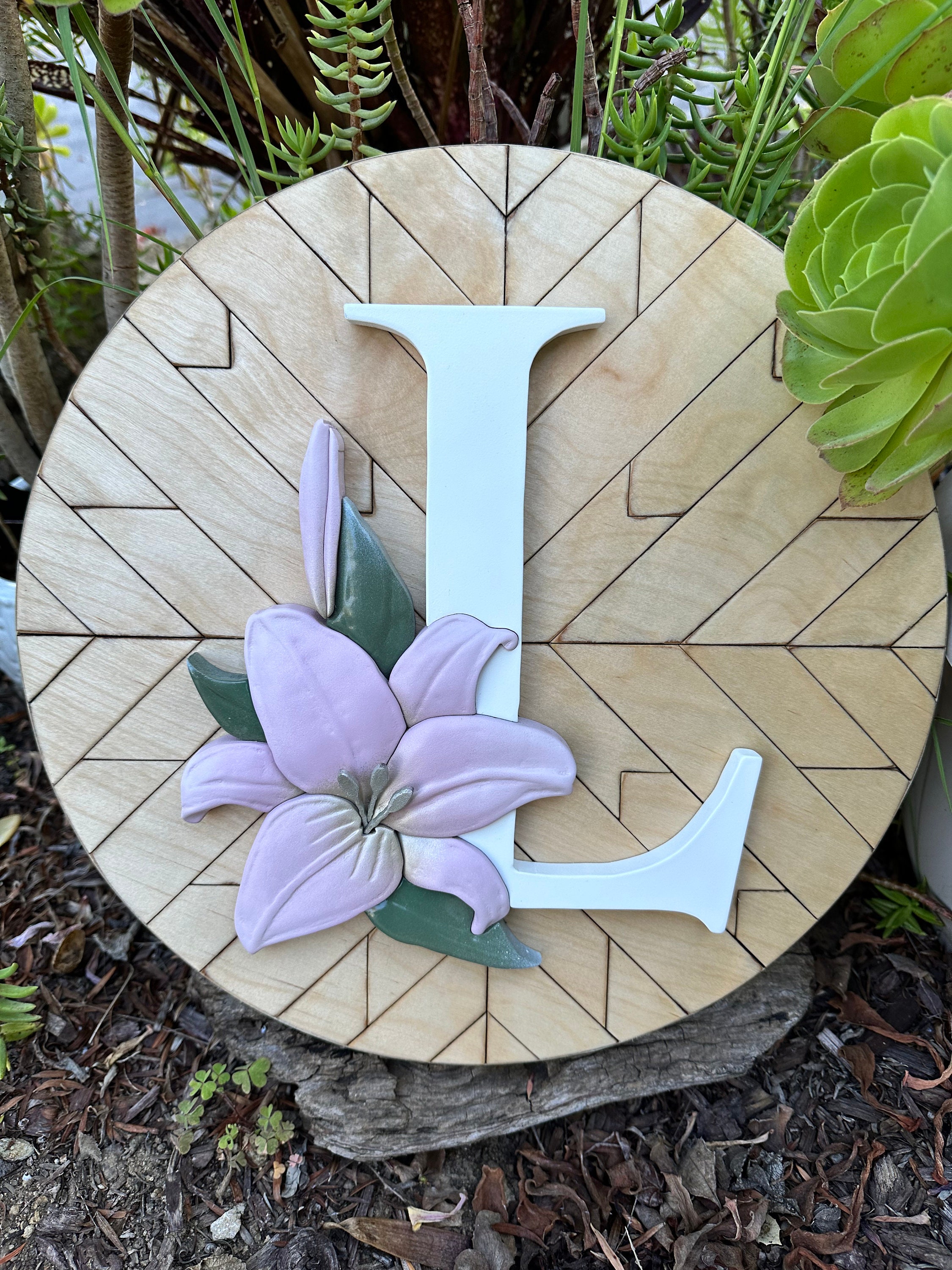 Lily Monogram Nursery Sign, Mosaic Letter, Personalized Wedding Gift - Etsy