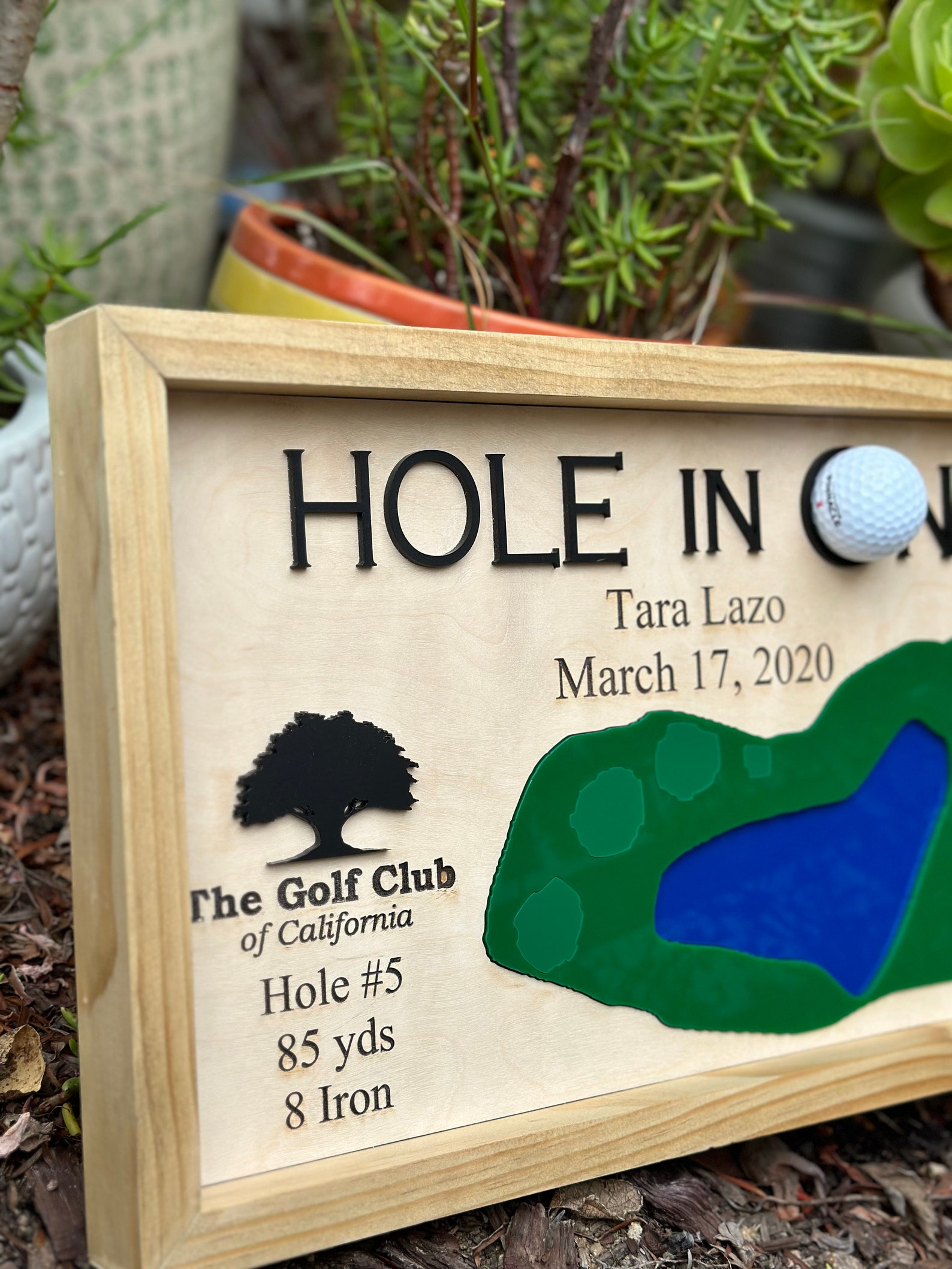 Hole in One Display, Personalized Hole in One Sign, Father's Day Gift ...