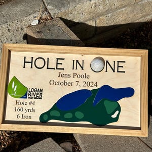 Hole in One Display, Personalized Hole in One Sign, Father's Day Gift ...