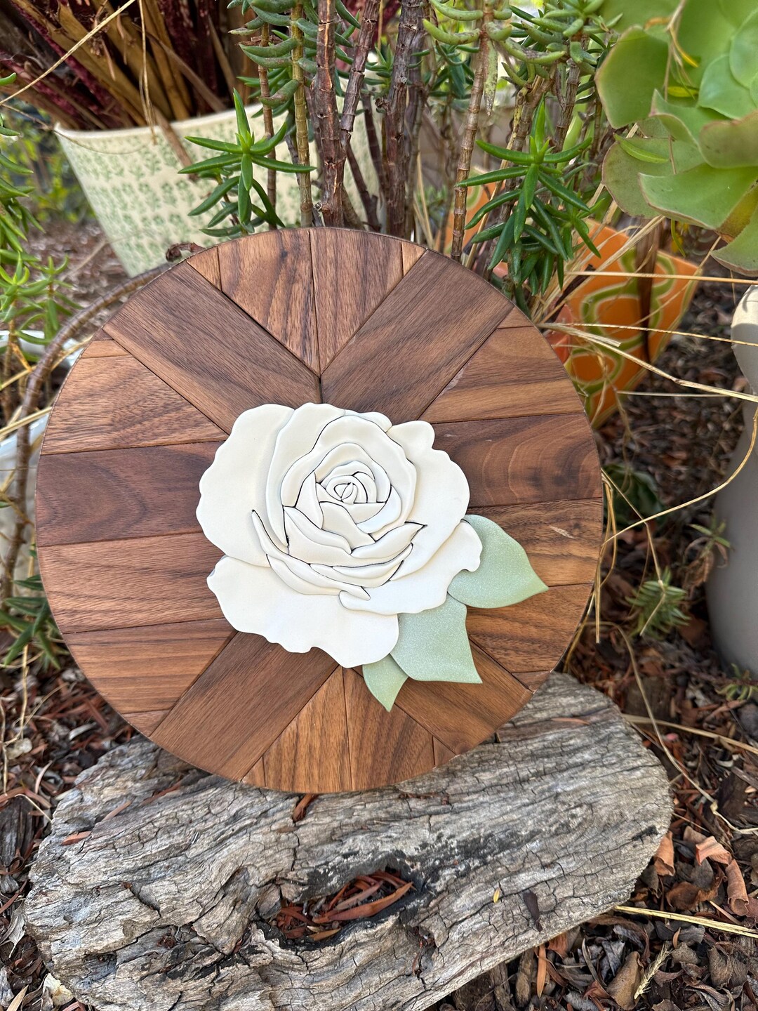Rose Decor, Single Rose Sign, Wooden Rose, Rose Art, Walnut - Etsy