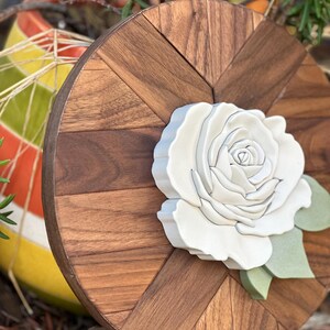 Rose Decor, Single Rose Sign, Wooden Rose, Rose Art, Walnut - Etsy