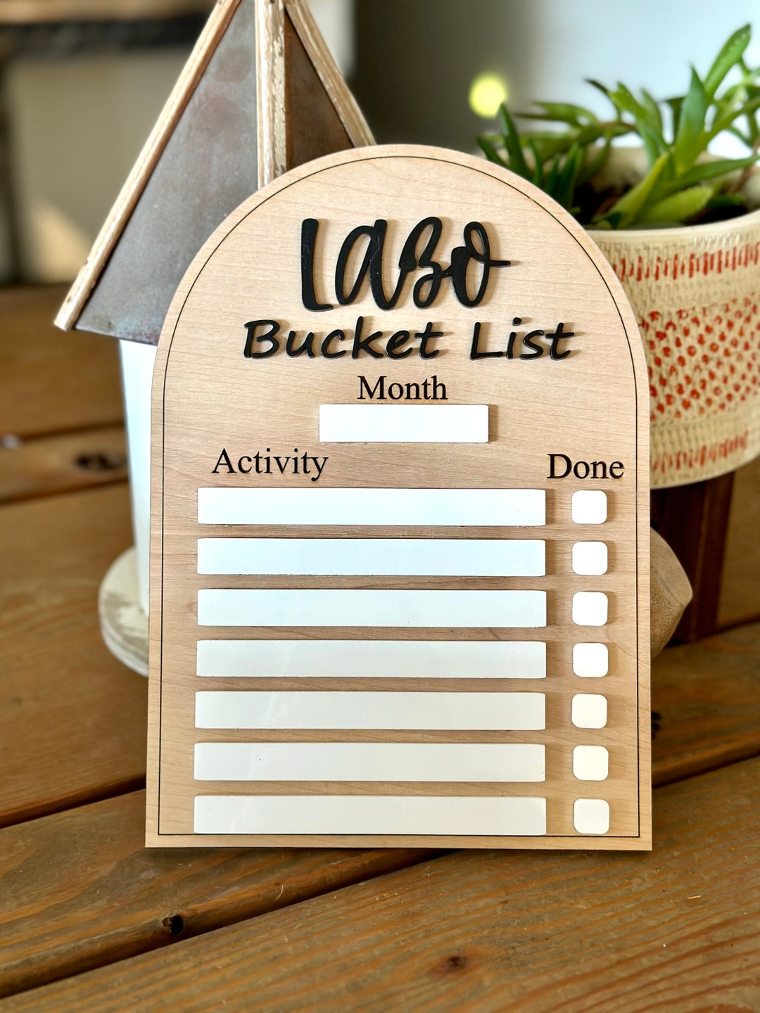 Bucket List Erasable Sign, Personalized Bucket List Board, Monthly ...