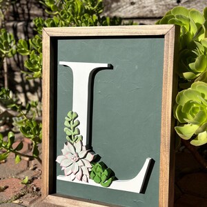Succulent Monogram Sign, Succulent Sign, Succulent Decor, Monogram Sign ...