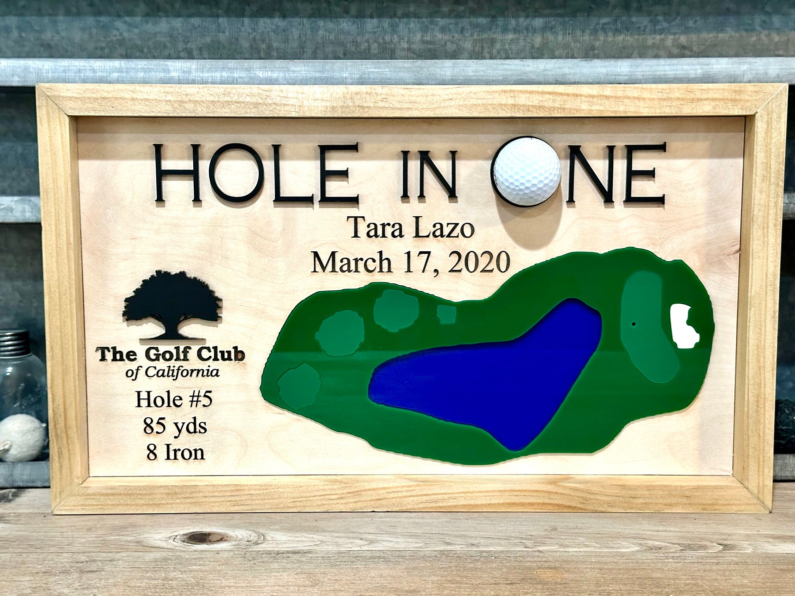 Hole in One Display, Personalized Hole in One Sign, Father's Day Gift ...