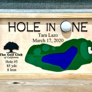 Hole in One Display, Personalized Hole in One Sign, Father's Day Gift ...