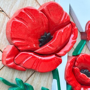 Monogram Poppy Sign, Poppies Initial Sign, Poppies Decor, Monogram ...