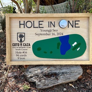 Hole in One Display, Personalized Hole in One Sign, Father's Day Gift ...