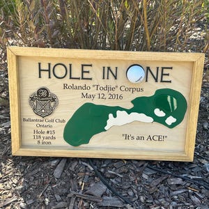 Hole in One Display, Personalized Hole in One Sign, Father's Day Gift ...