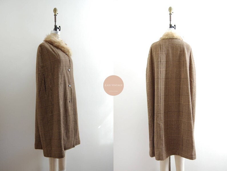 London Sparrow Cape Japanese Vintage Plaid Tweed Wool Cloak - Etsy
