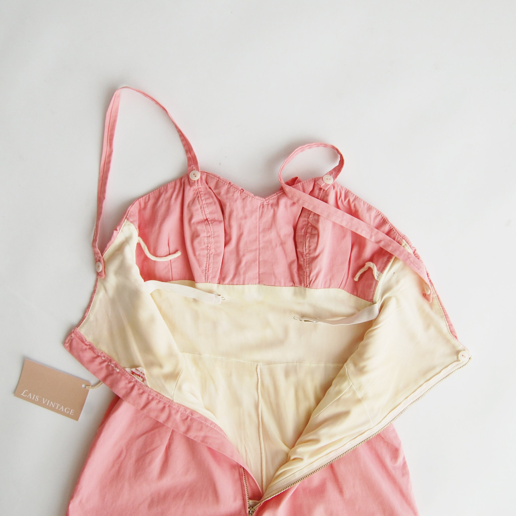 Sailor Chibi Swimsuit | Vintage | Pink Cotton Bathing Romper Playsuit ...