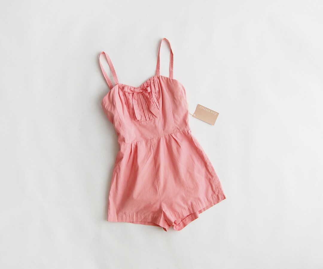 Sailor Chibi Swimsuit | Vintage | Pink Cotton Bathing Romper Playsuit ...
