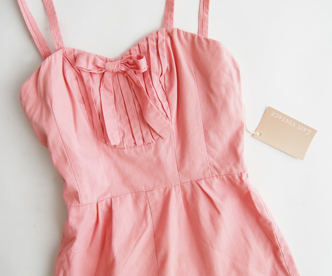 Sailor Chibi Swimsuit | Vintage | Pink Cotton Bathing Romper Playsuit ...