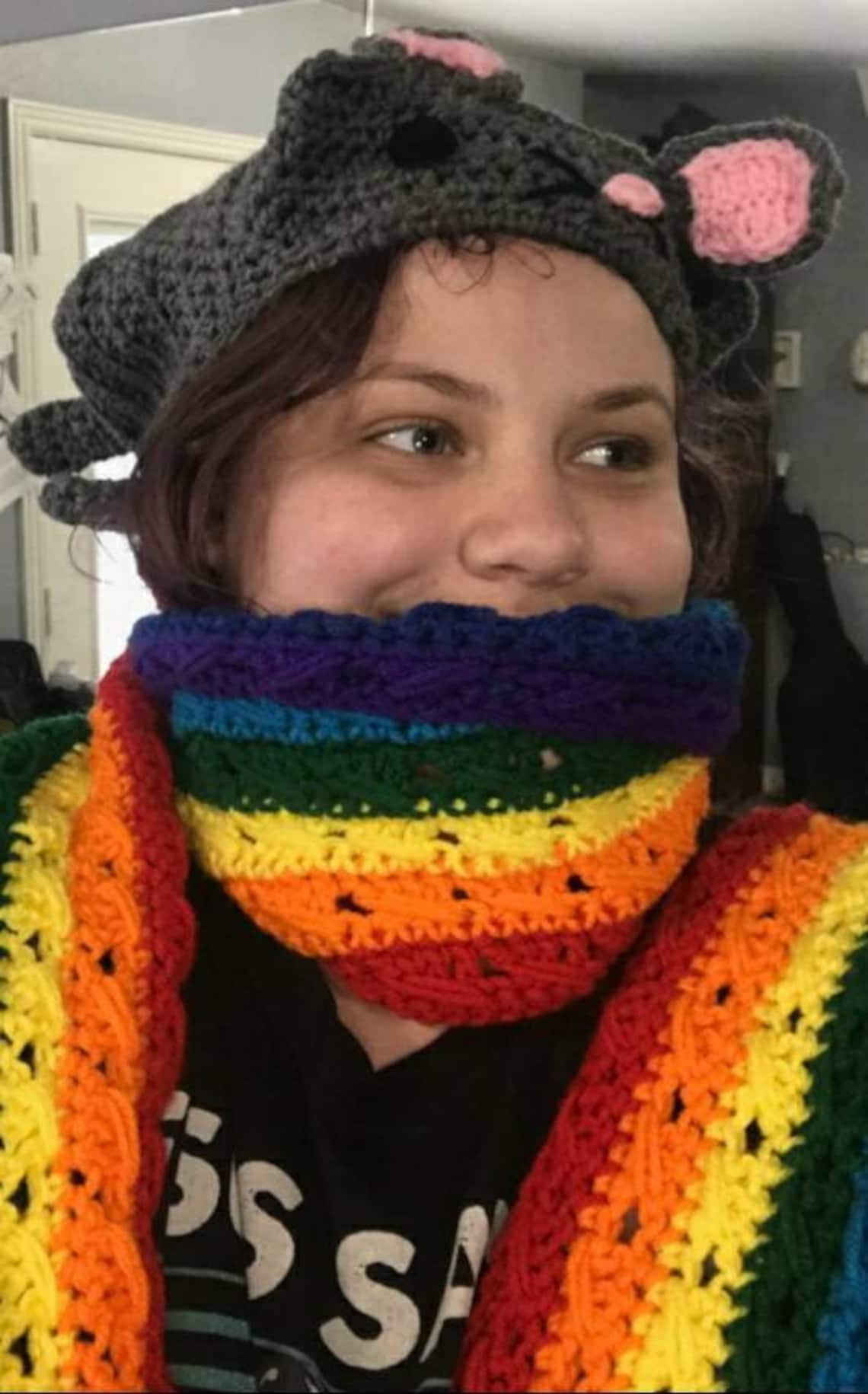 Rainbow Barfing Cat Scarf, Crochet, LGBTQ Scarf, Cat Scarf - Etsy