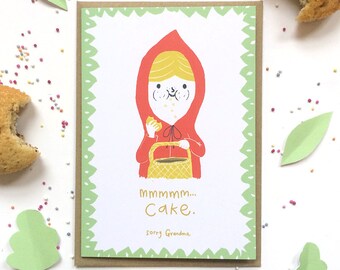 Red Riding Hood Card | Etsy