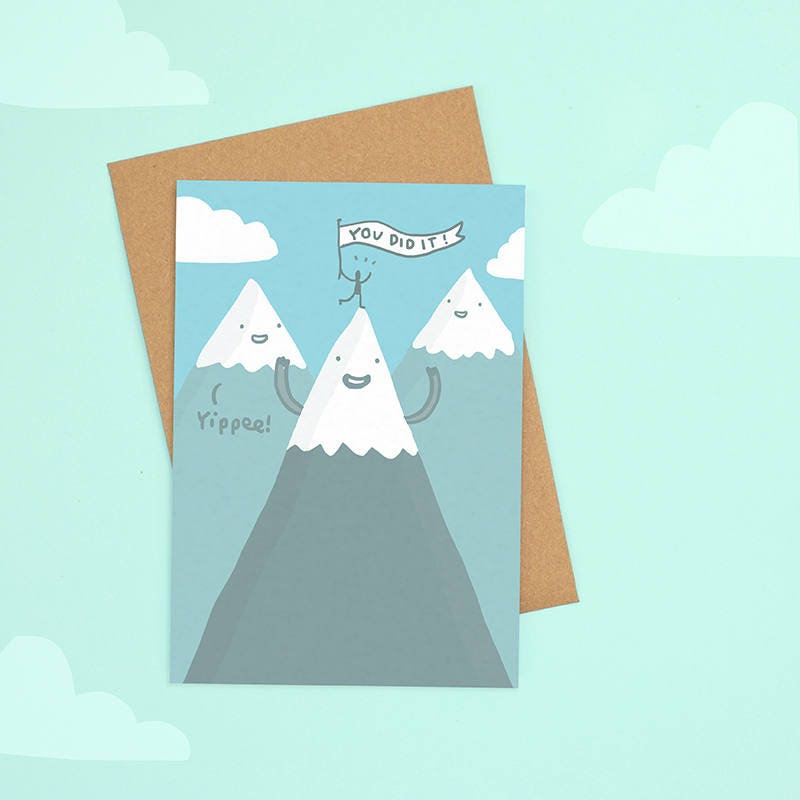 You Did It Mountain Congratulations Card - Etsy